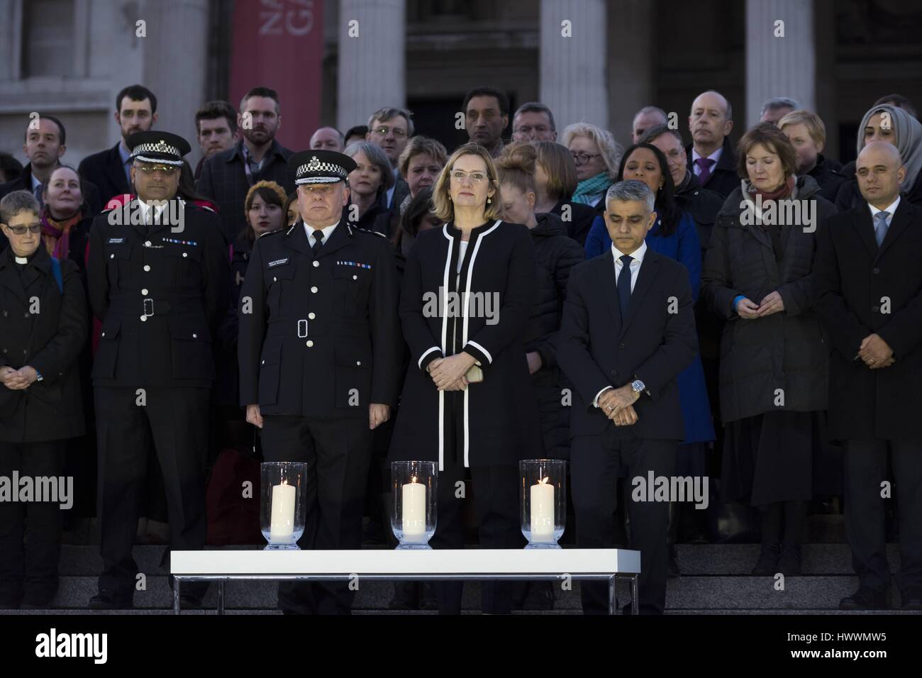 Sadiq Khan (The Mayor of London), Amber Rudd (Home Secretary) and Craig ...
