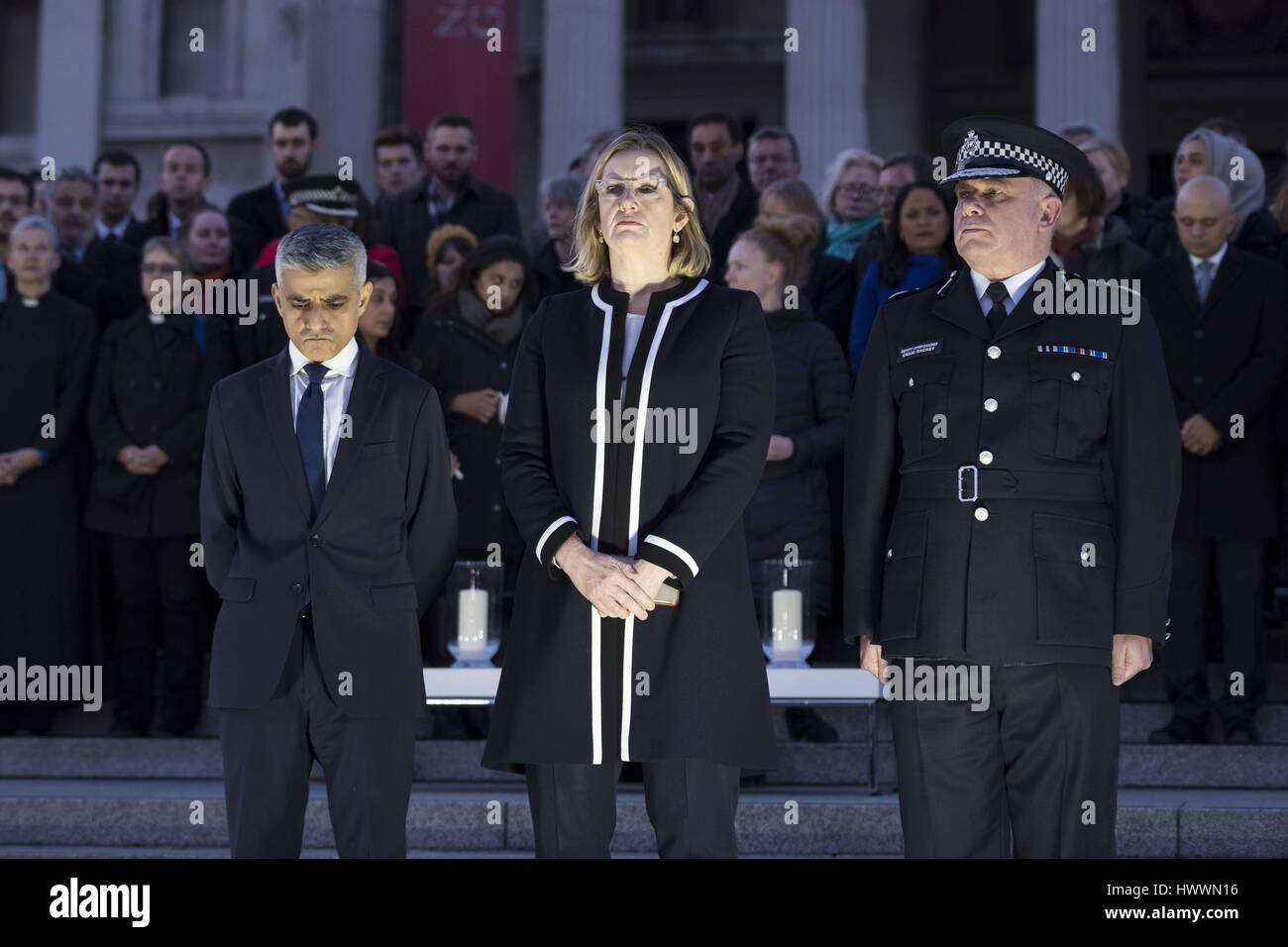 Sadiq Khan (The Mayor of London), Amber Rudd (Home Secretary) and Craig ...