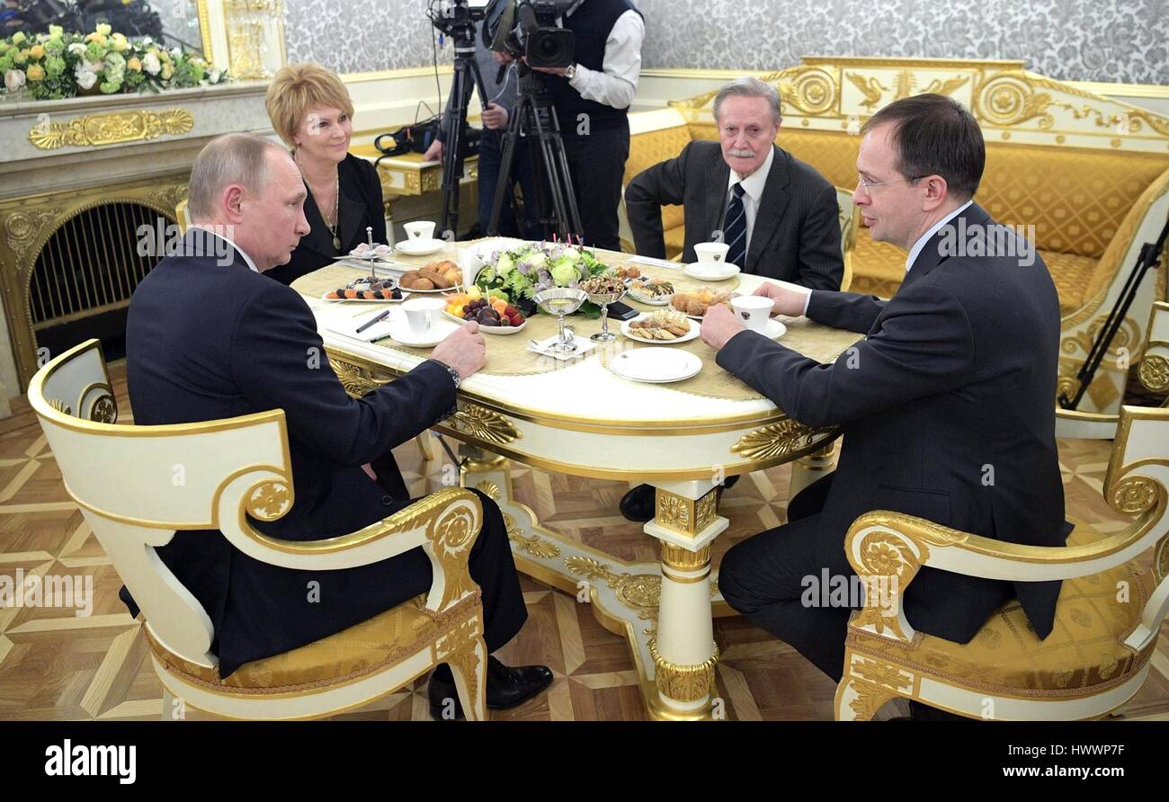 Moscow, Russia. 23rd Mar, 2017. Russian President Vladimir Putin enjoys ...
