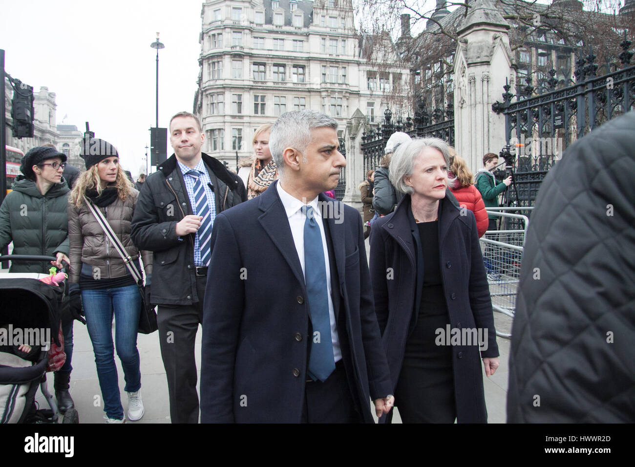 London, UK. 24th Mar, 2017. London Mayor Sadiq Khan visits Parliament ...