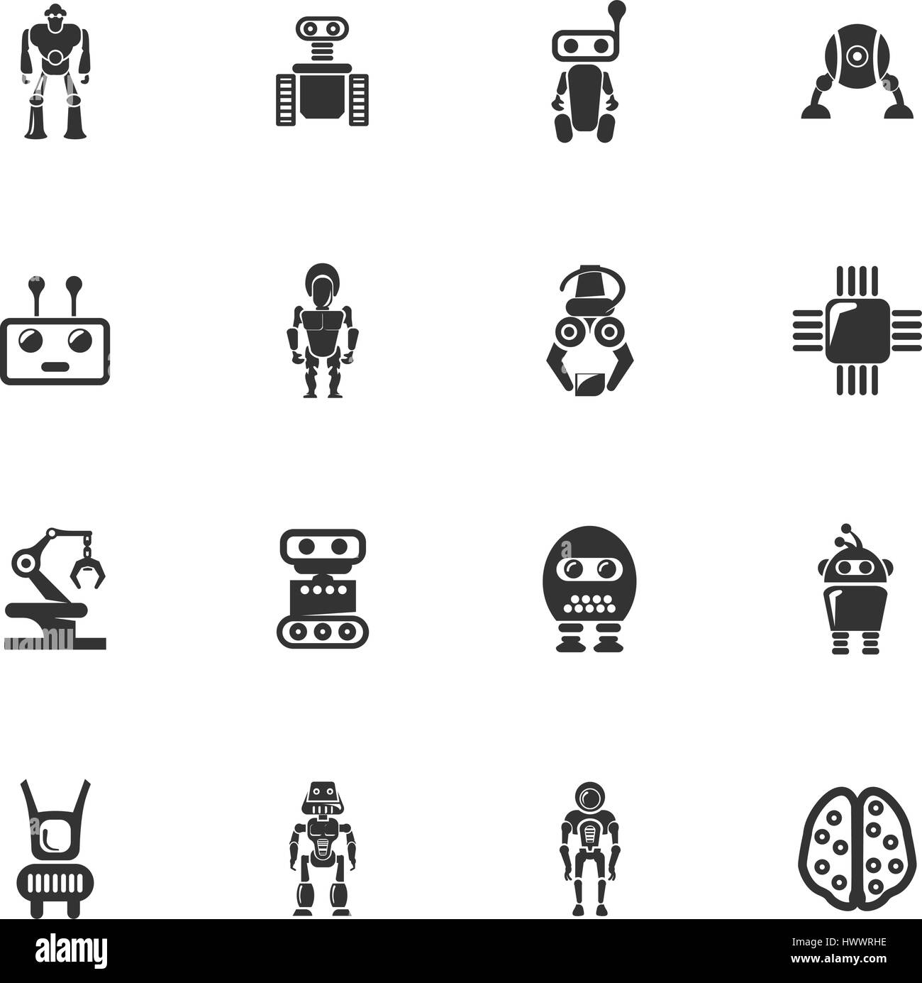 Robot vector icons for user interface design Stock Vector Image & Art ...