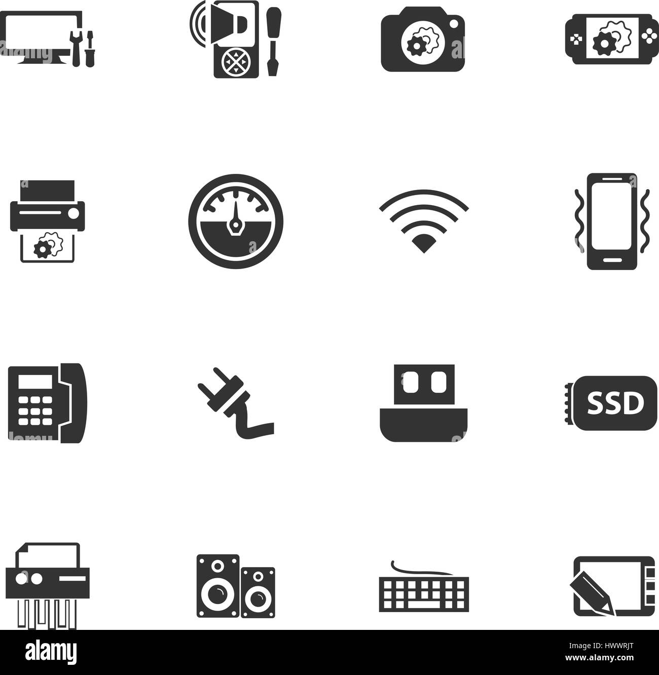 Electronics repair vector icons for user interface design Stock Vector ...