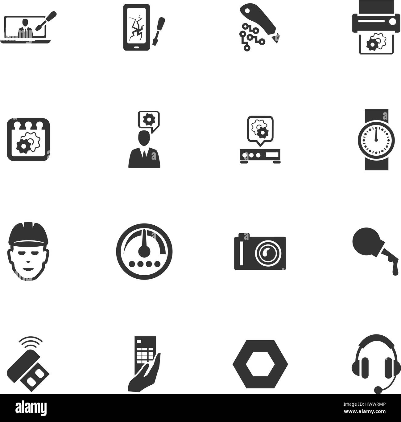 Electronics repair vector icons for user interface design Stock Vector ...