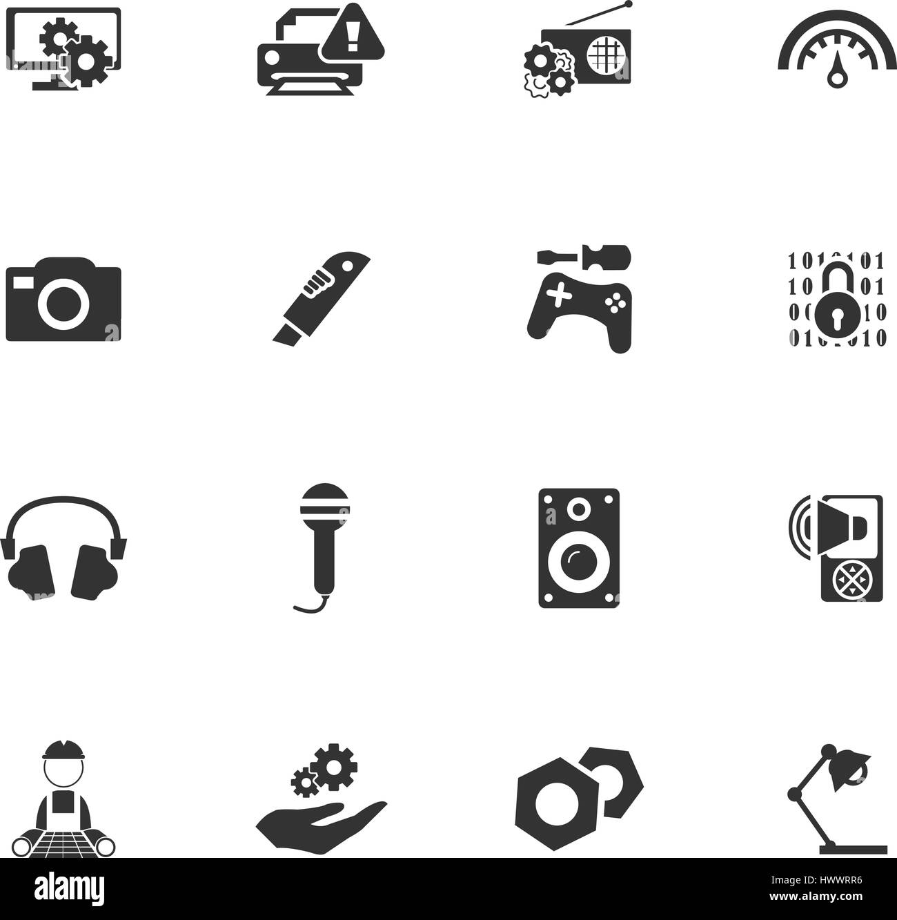 User interface headphone Black and White Stock Photos & Images - Alamy