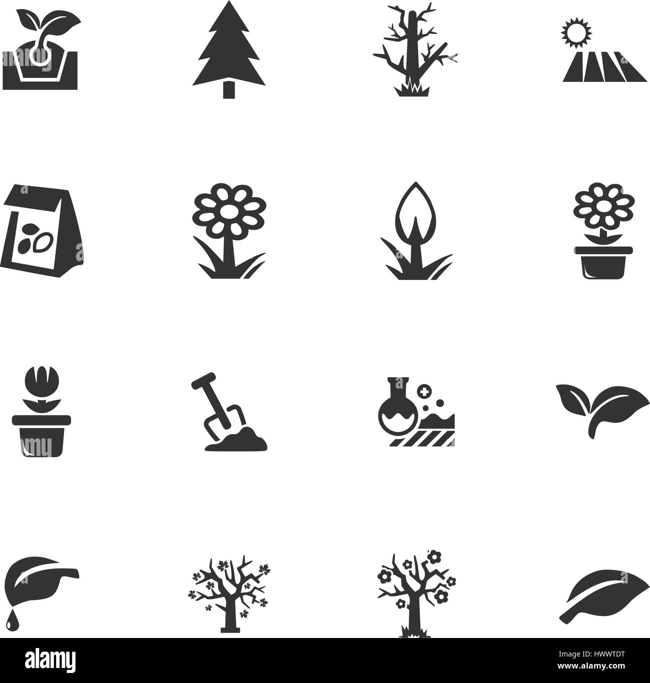 Gardening vector icons for user interface design Stock Vector Image ...