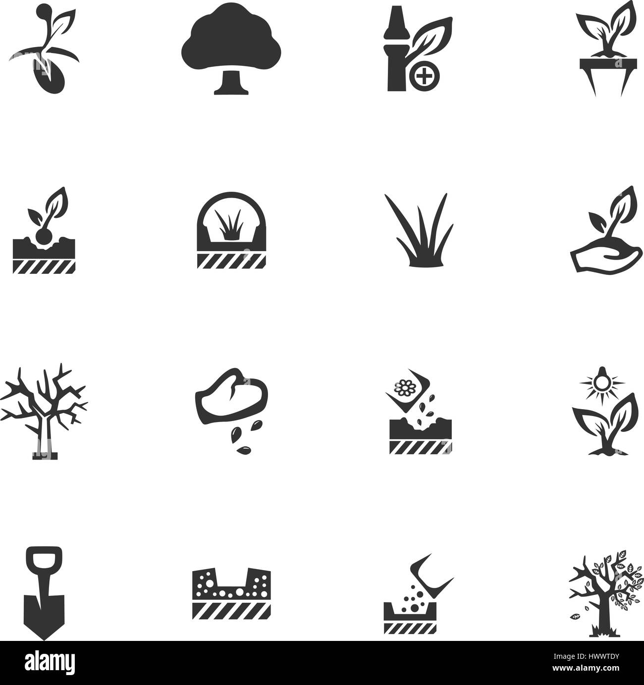 Gardening vector icons for user interface design Stock Vector Image ...