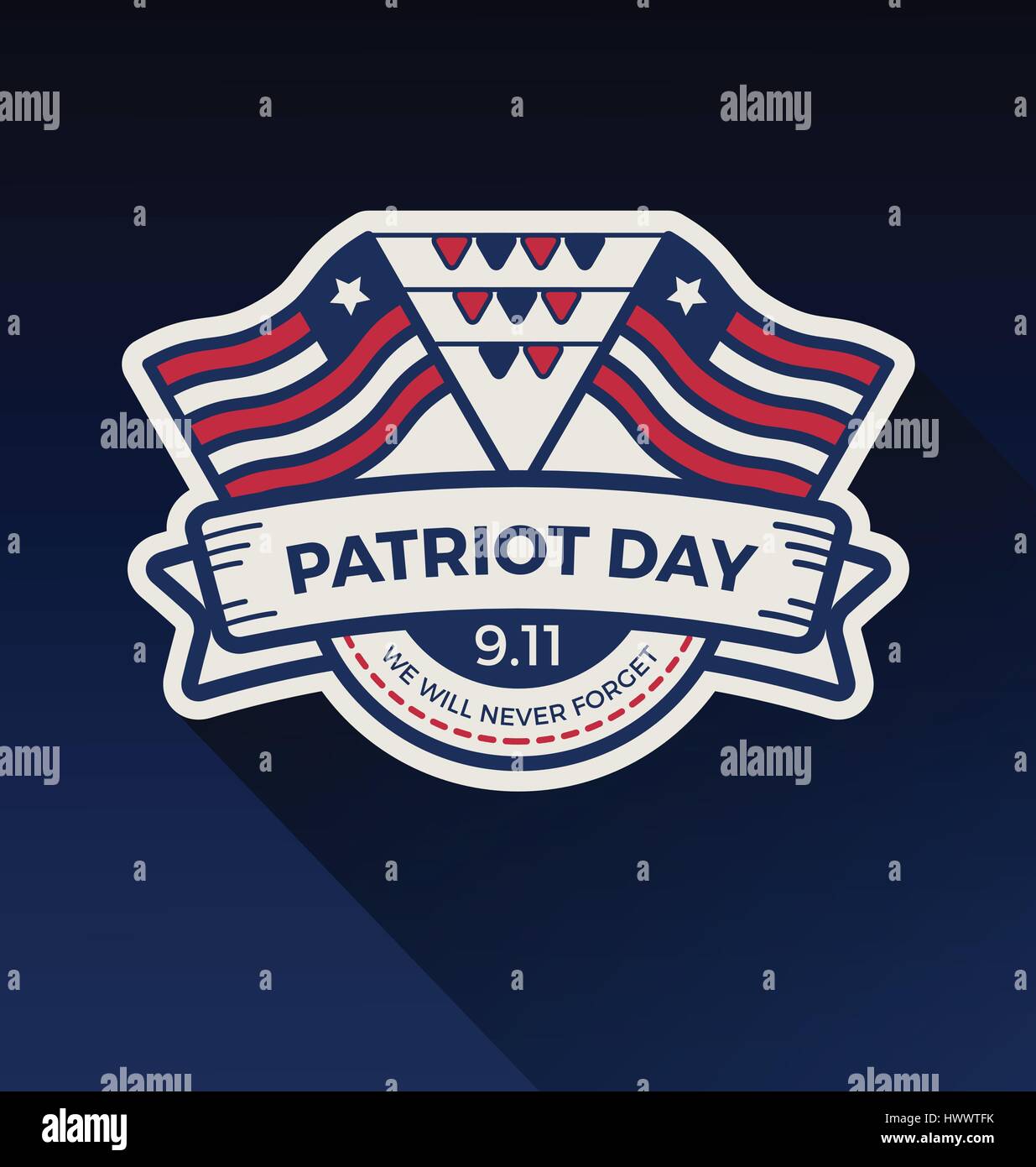 Patriot day badge logo design. Vector illustration Stock Vector Image ...