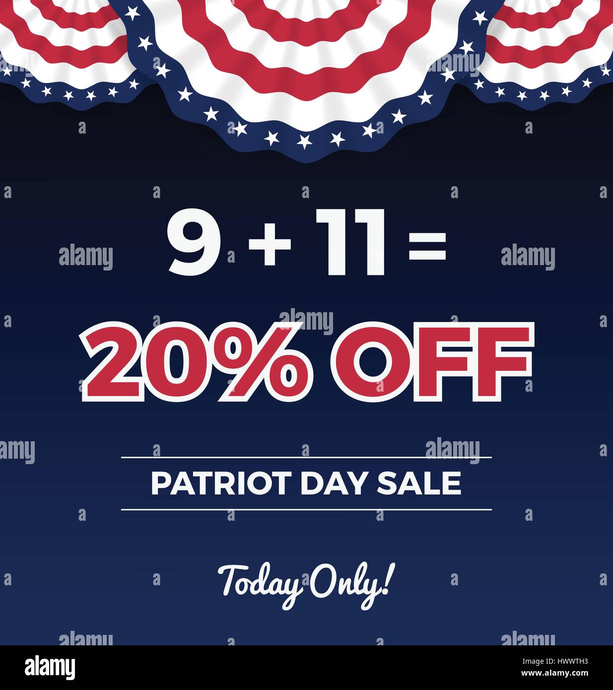 Patriot day sale promotion web banner. 20 percent off Vector ...