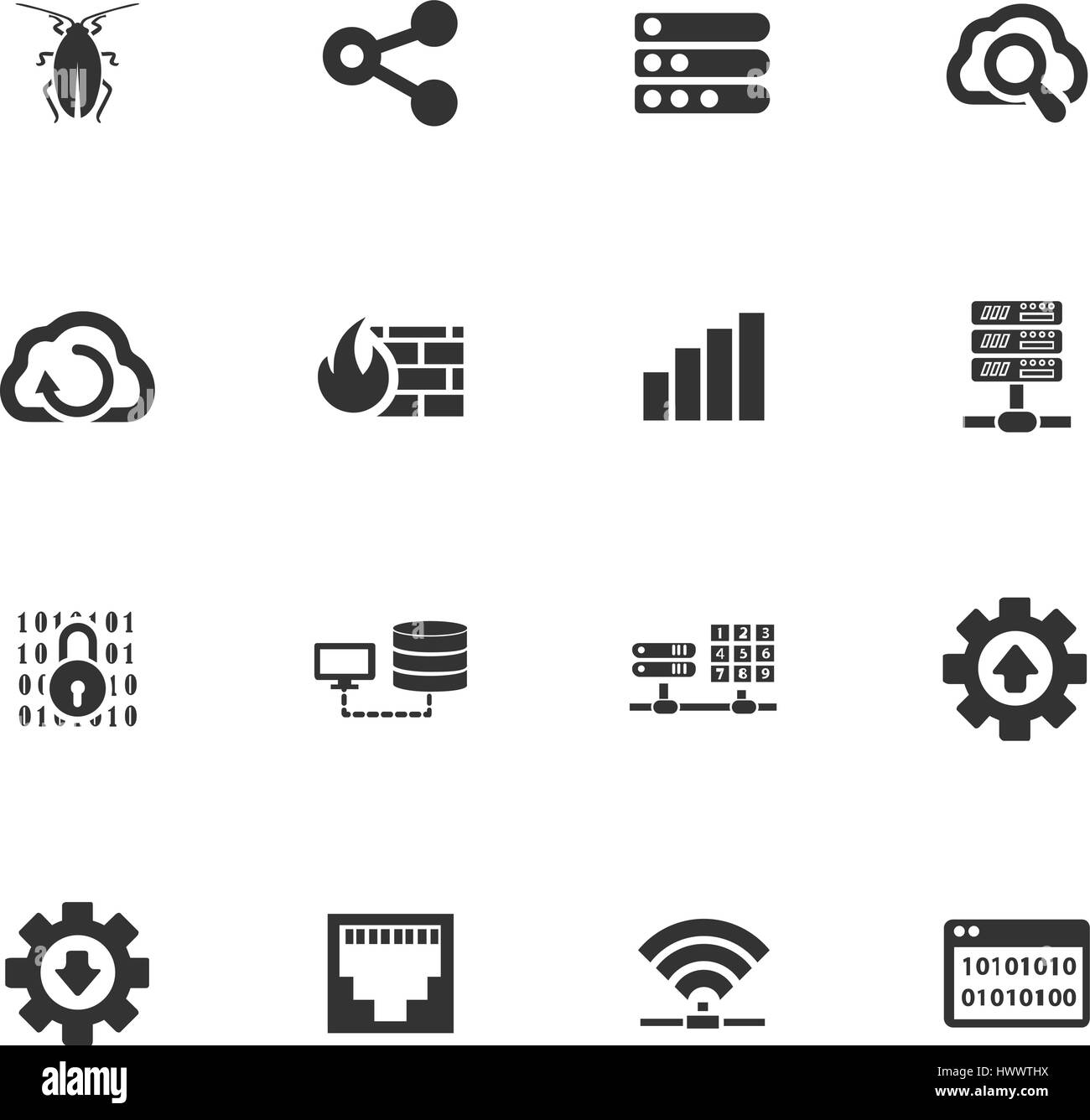 Hosting provider vector icons for user interface design Stock Vector ...
