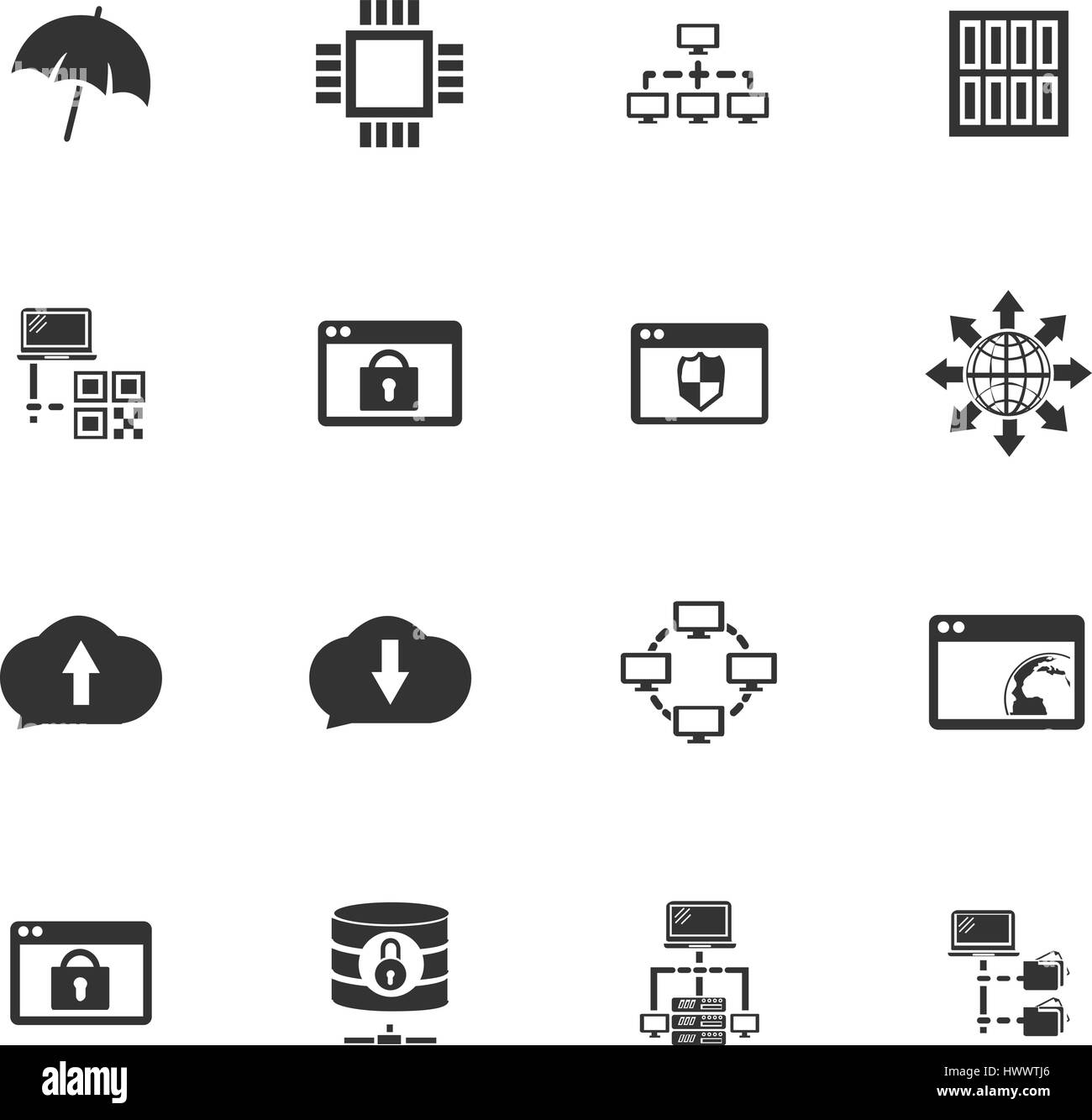 Hosting provider vector icons for user interface design Stock Vector ...