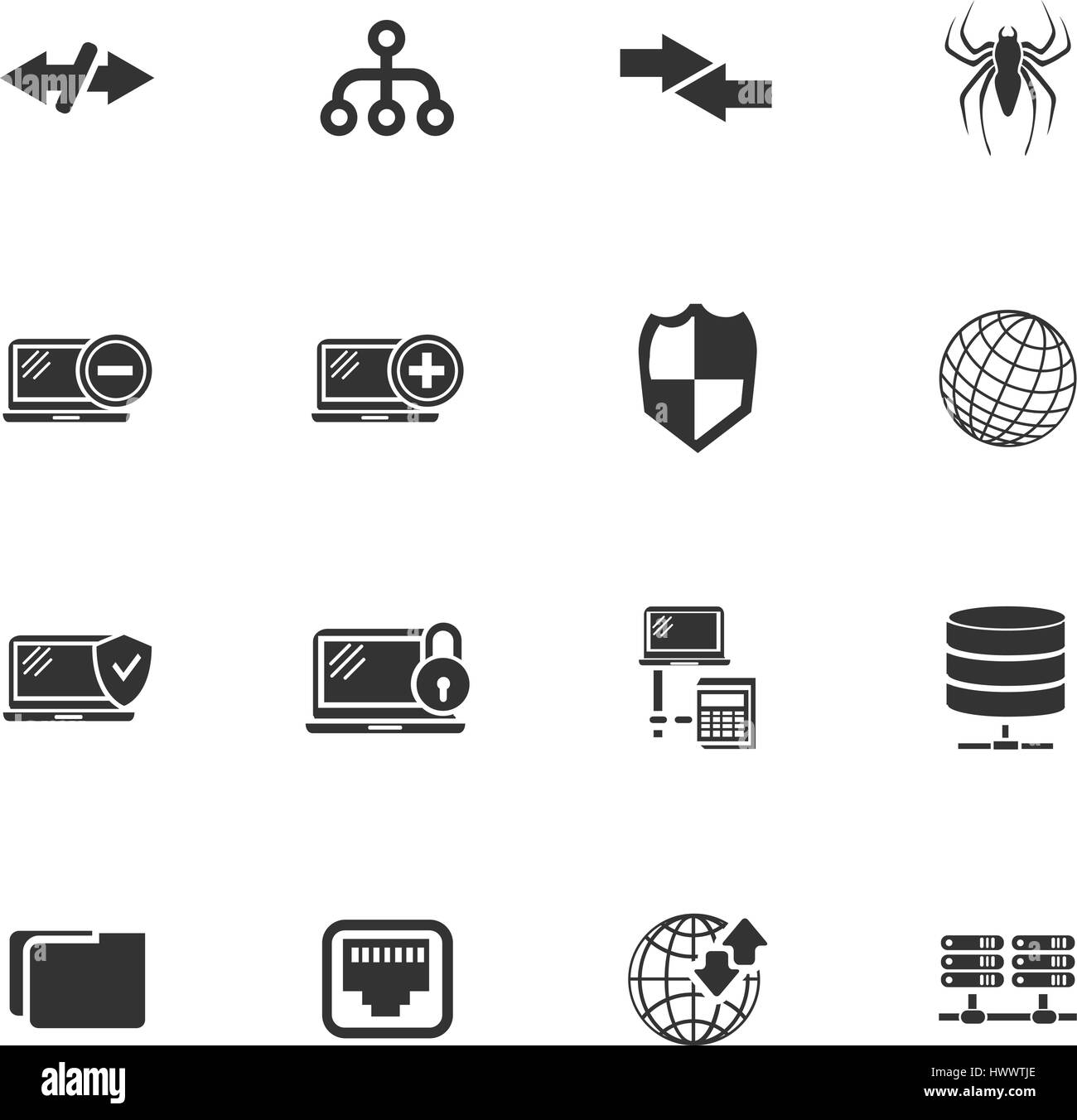 Hosting provider vector icons for user interface design Stock Vector ...