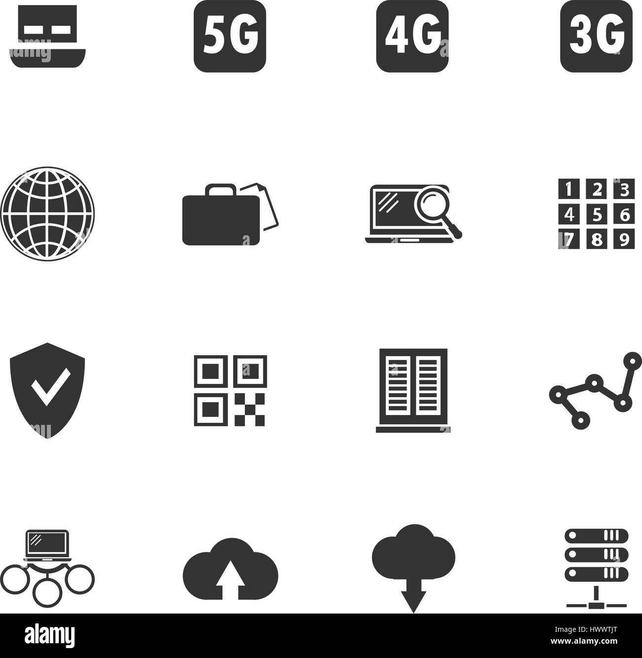 Hosting provider vector icons for user interface design Stock Vector ...