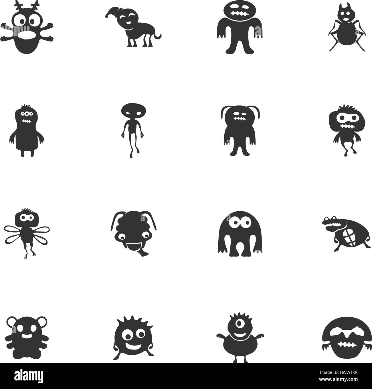 Monster vector icons for user interface design Stock Vector Image & Art ...