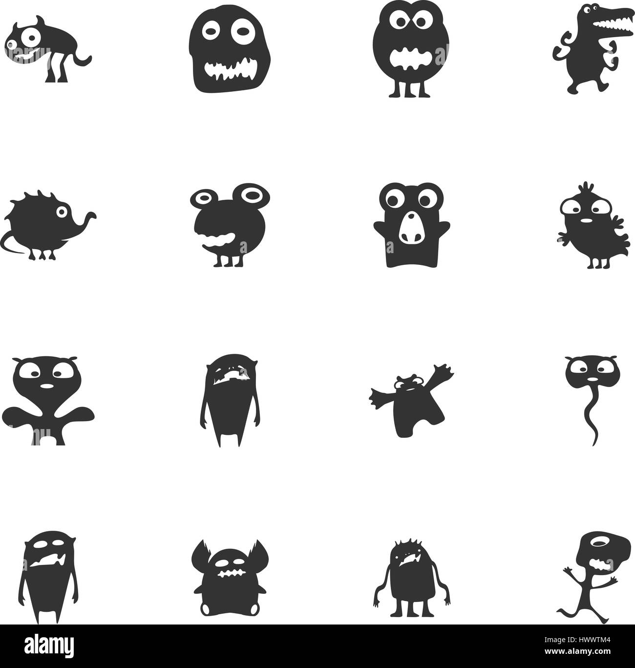 Monster vector icons for user interface design Stock Vector Image & Art ...