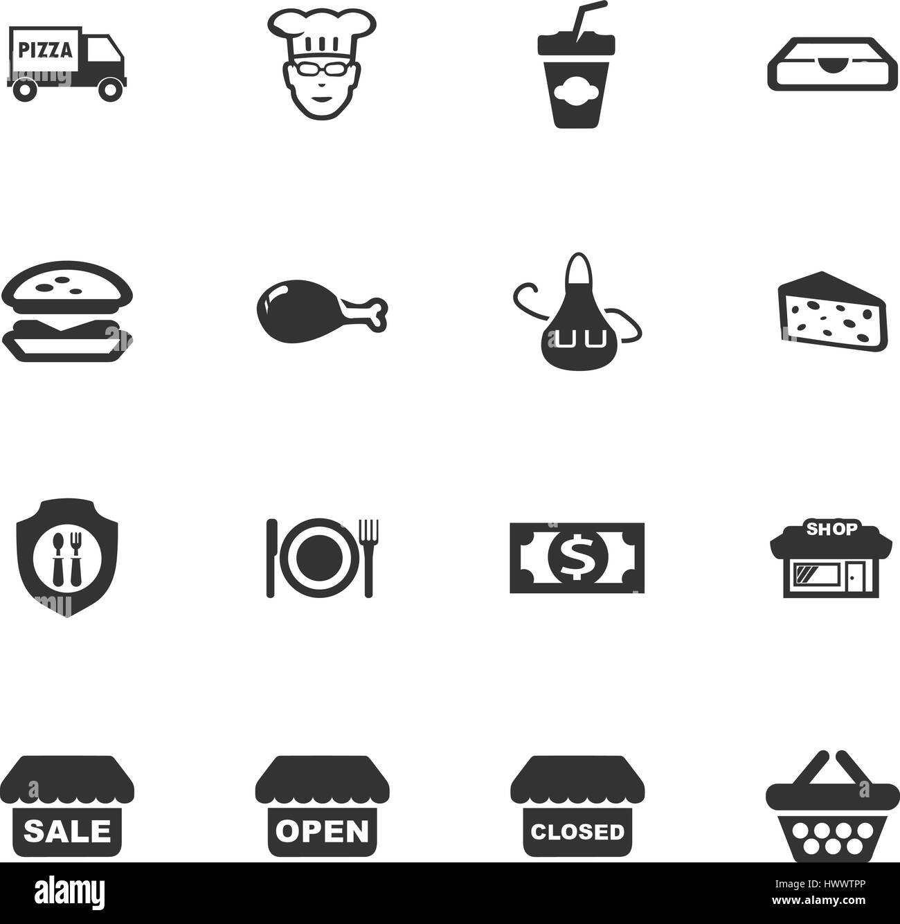 Restaurant vector icons for user interface design Stock Vector Image ...
