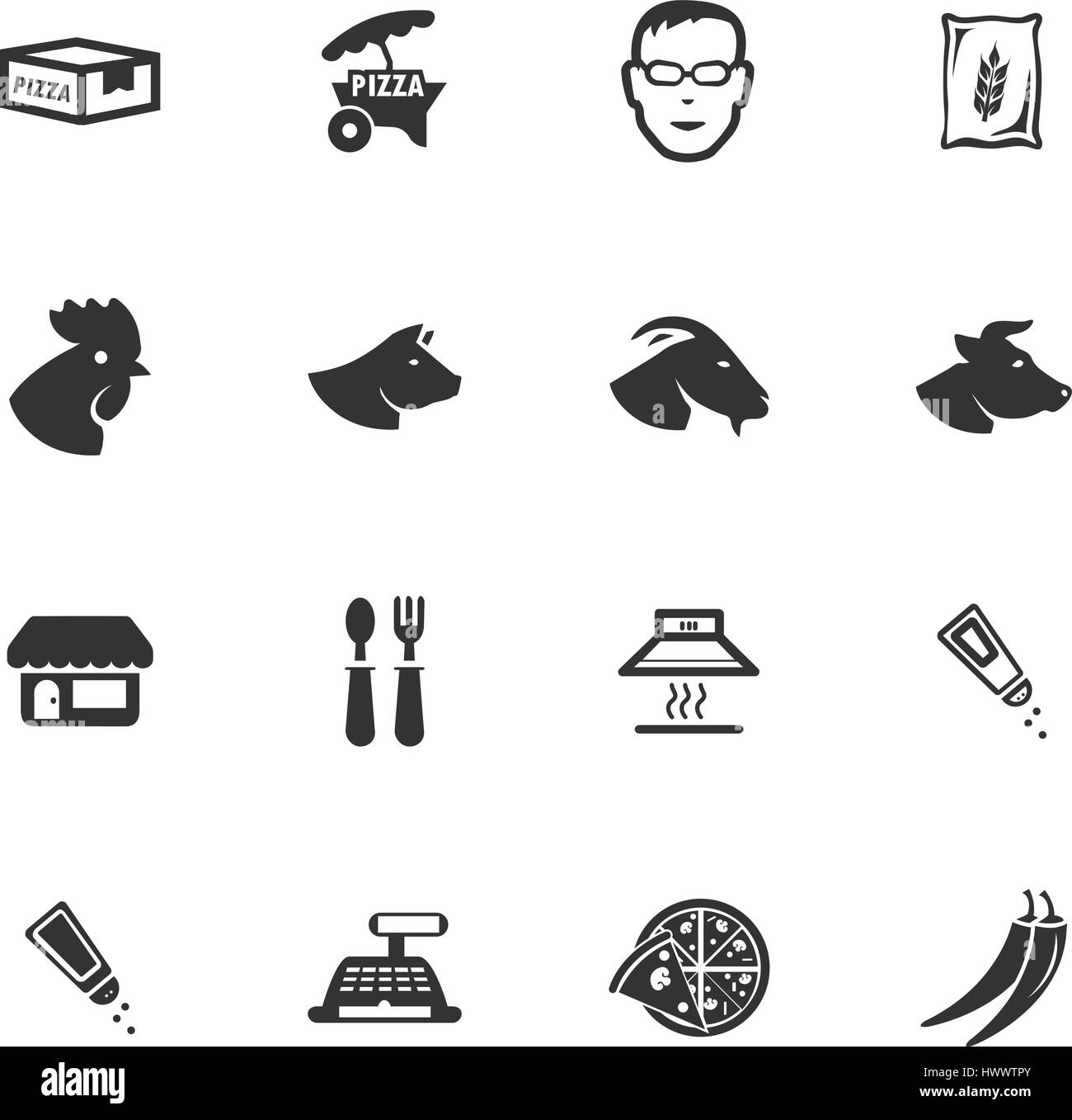 Restaurant vector icons for user interface design Stock Vector Image ...