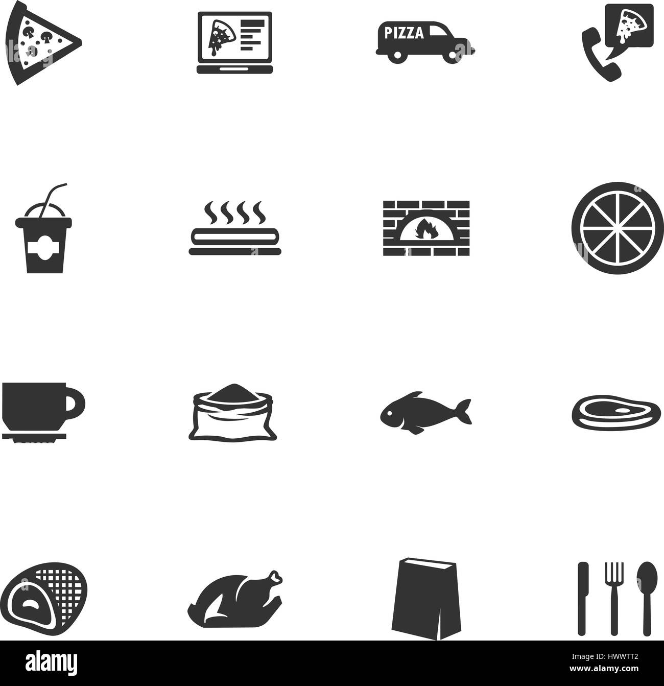 Restaurant vector icons for user interface design Stock Vector Image ...