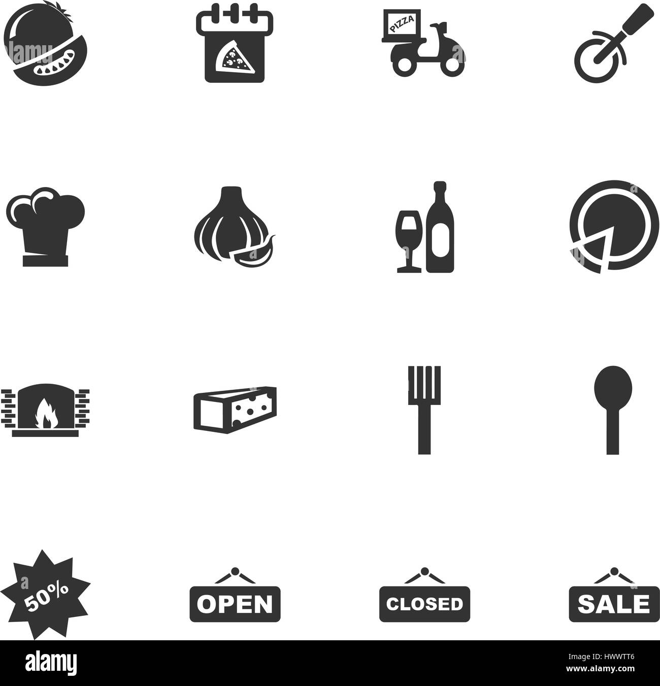 Restaurant vector icons for user interface design Stock Vector Image ...