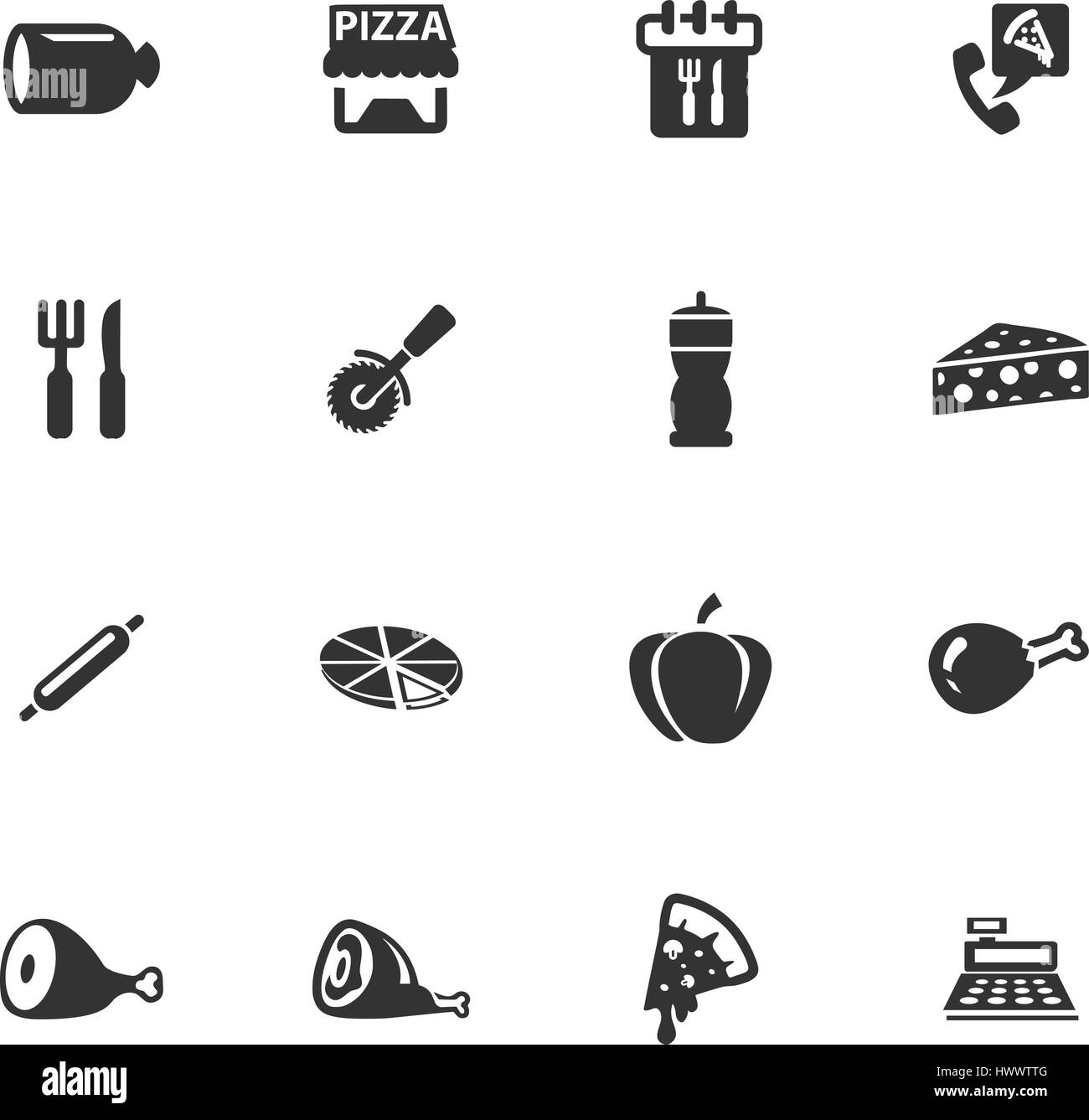 Restaurant vector icons for user interface design Stock Vector Image ...