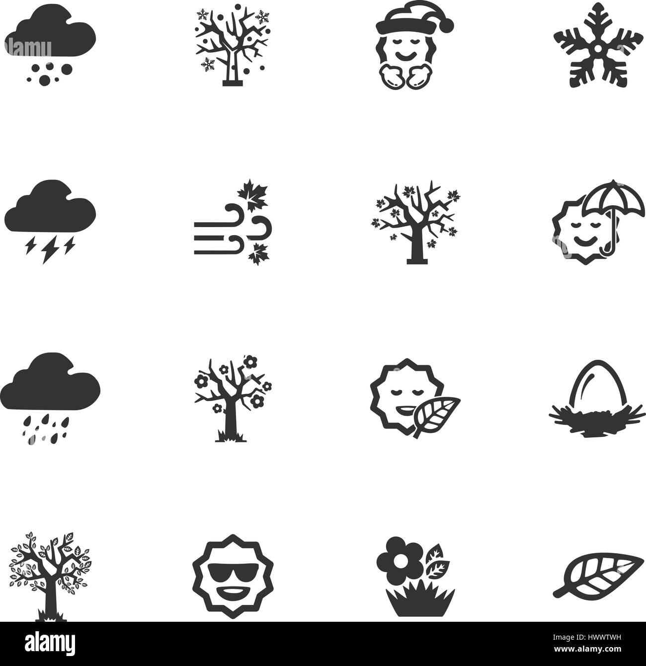 Seasons vector icons for user interface design Stock Vector Image & Art ...