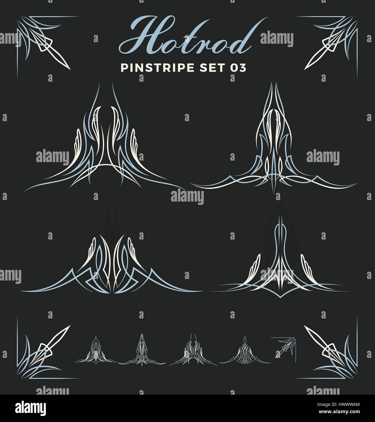 Set of vintage pinstripe line art. include un-expand path. use for ...