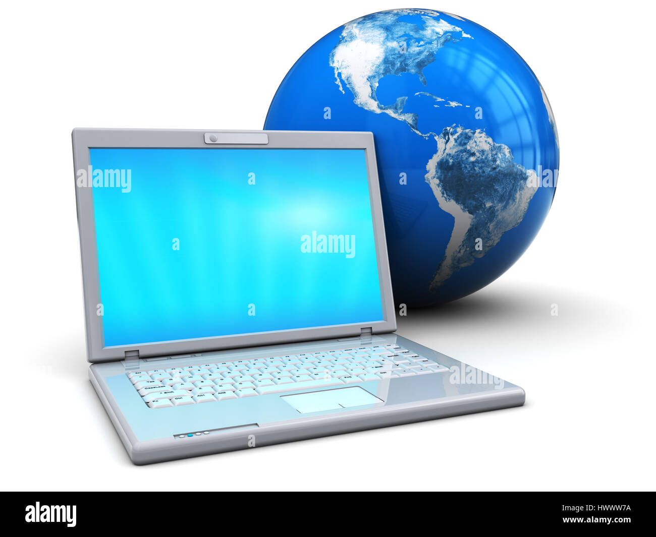 abstract 3d illustration of laptop communications concept Stock Photo ...