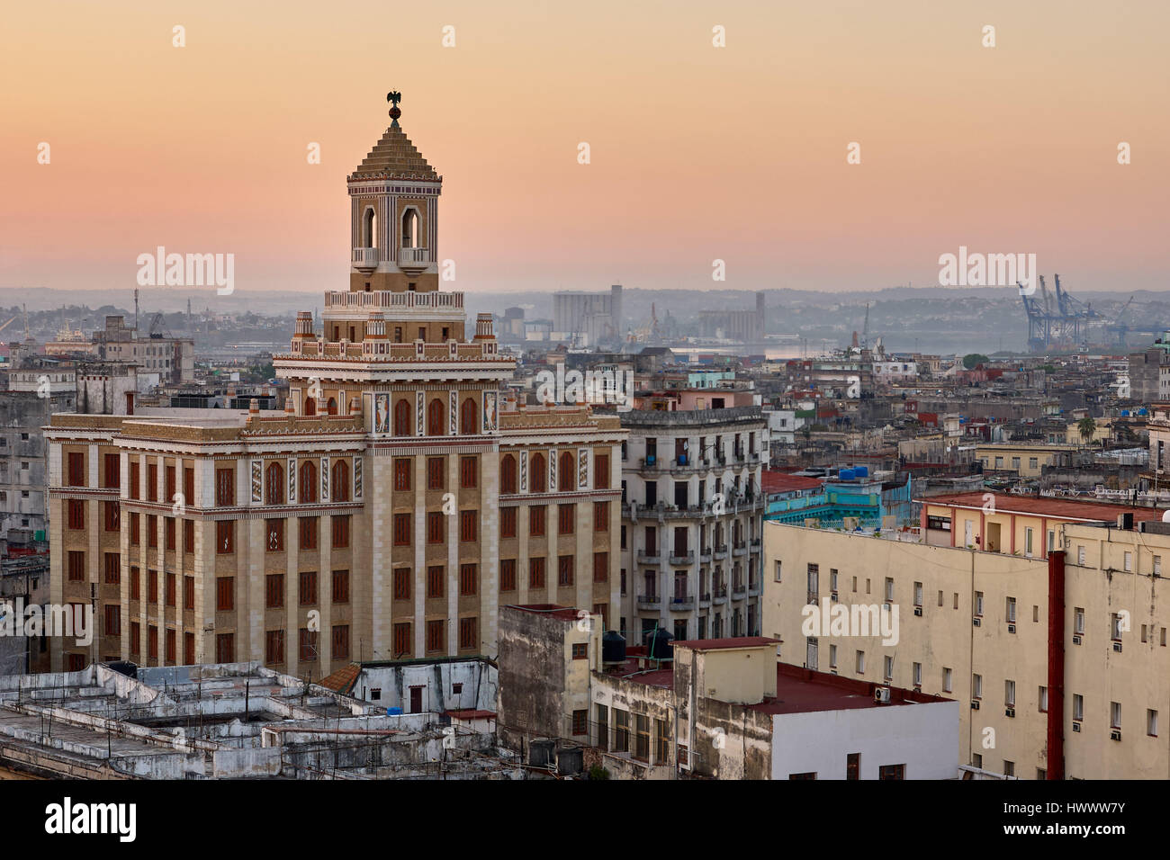 The Bacardi building in the skyline of Havana, Cuba Stock Photo - Alamy
