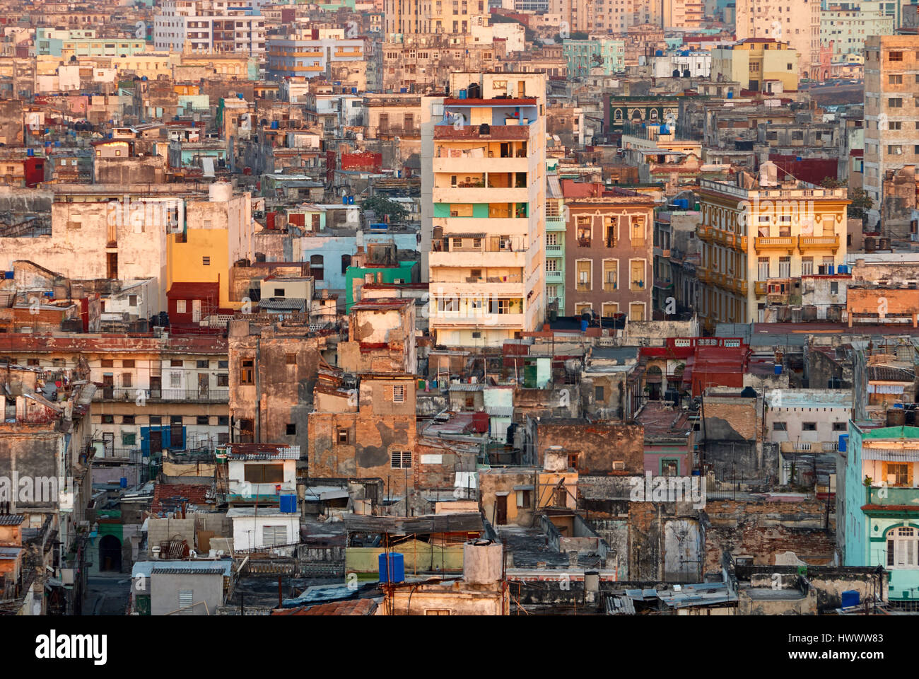 Cuban building cityscape in Havana showing the crumbling facade Stock ...