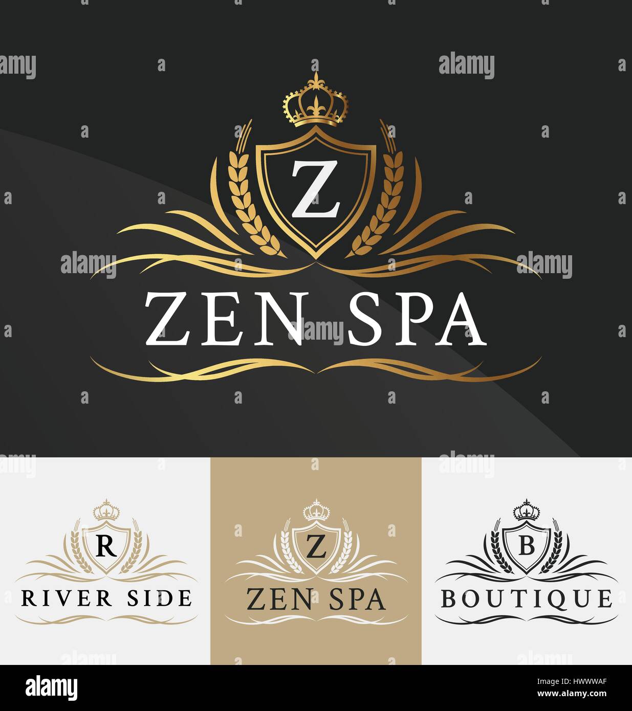 Premium Royal Crest Logo Design. Suitable for Spa, beauty Center, Real ...