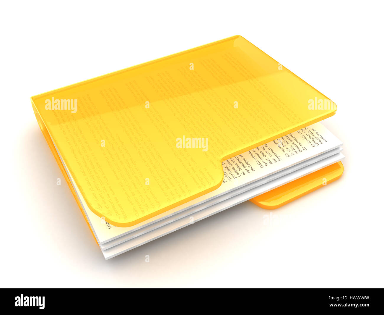 3d illustration of folder icon with text documents inside Stock Photo ...