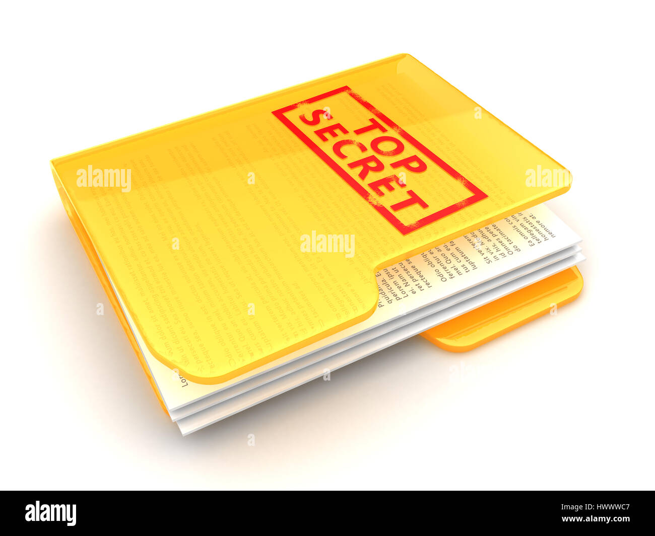 3d illustration of folder with secret documents inside Stock Photo - Alamy