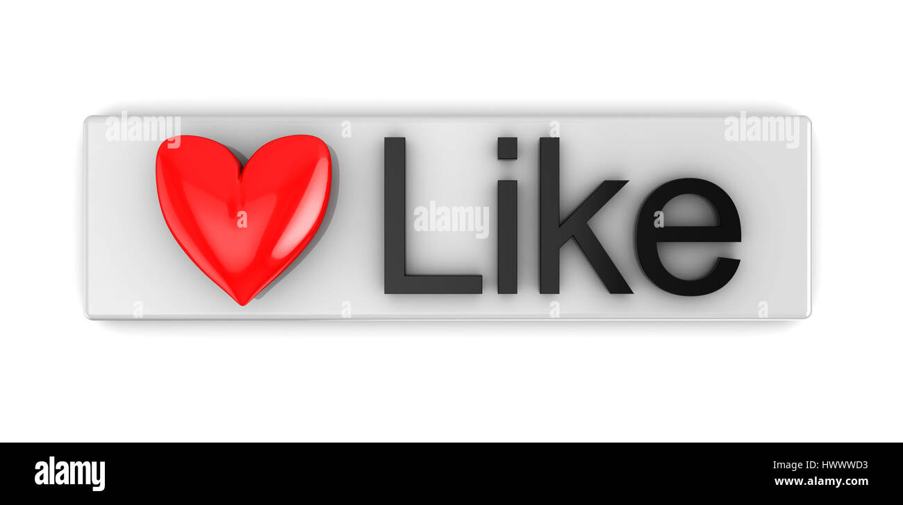 abstract 3d illustration of 'like' button, over white background Stock ...