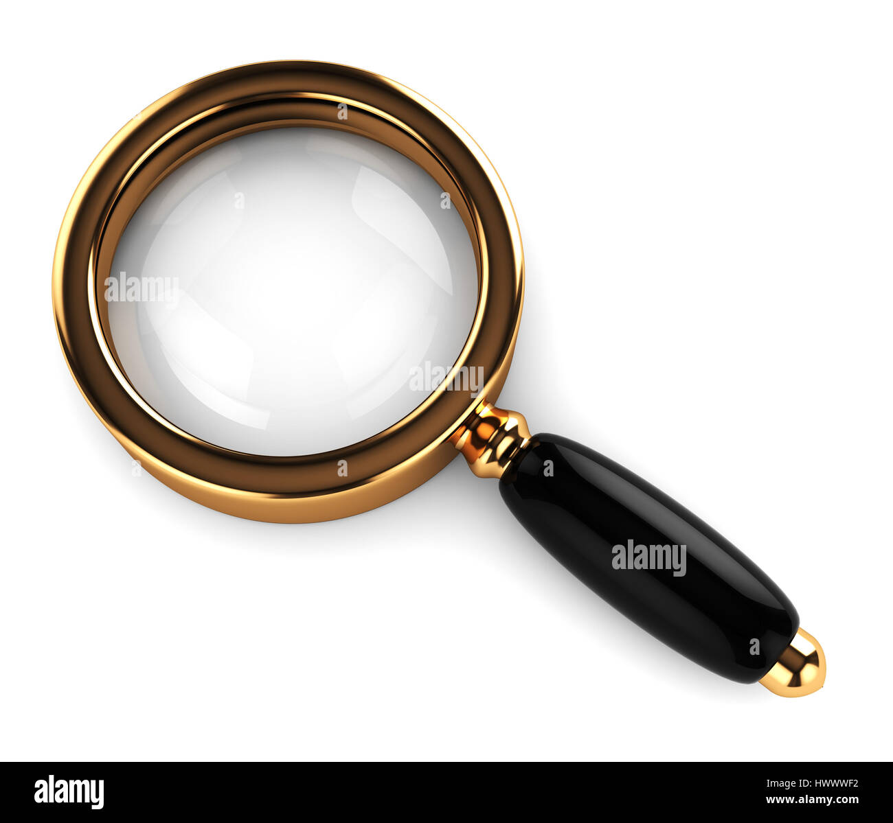 3d illustration of an magnify glass over white background Stock Photo ...