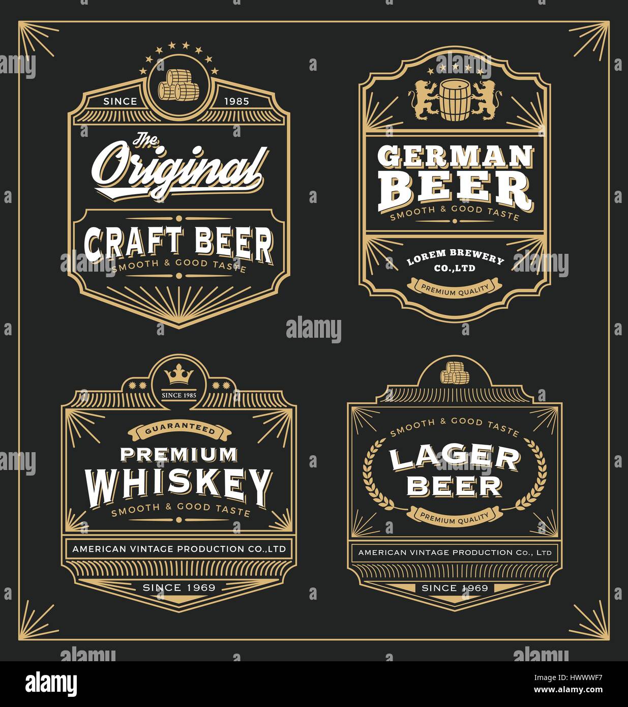 Vintage frame design for labels, banner, sticker and other design ...
