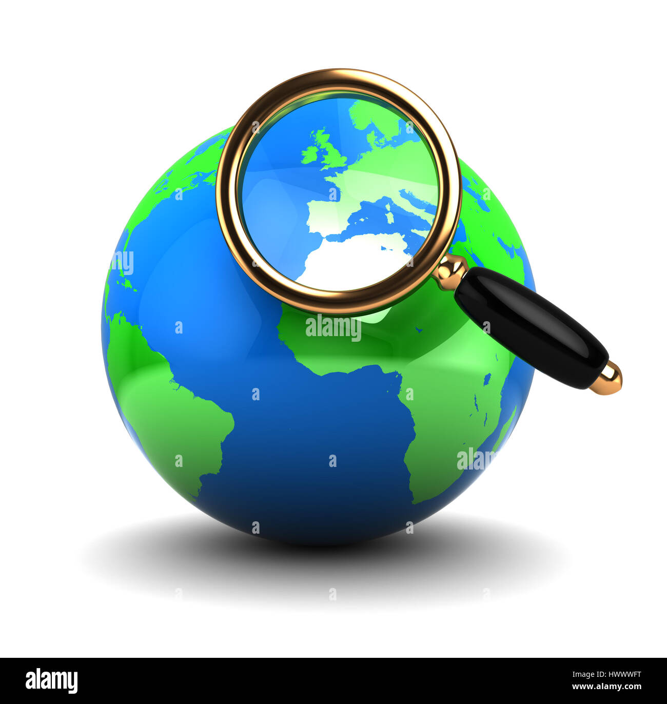 Europe map magnify glass hi-res stock photography and images - Alamy
