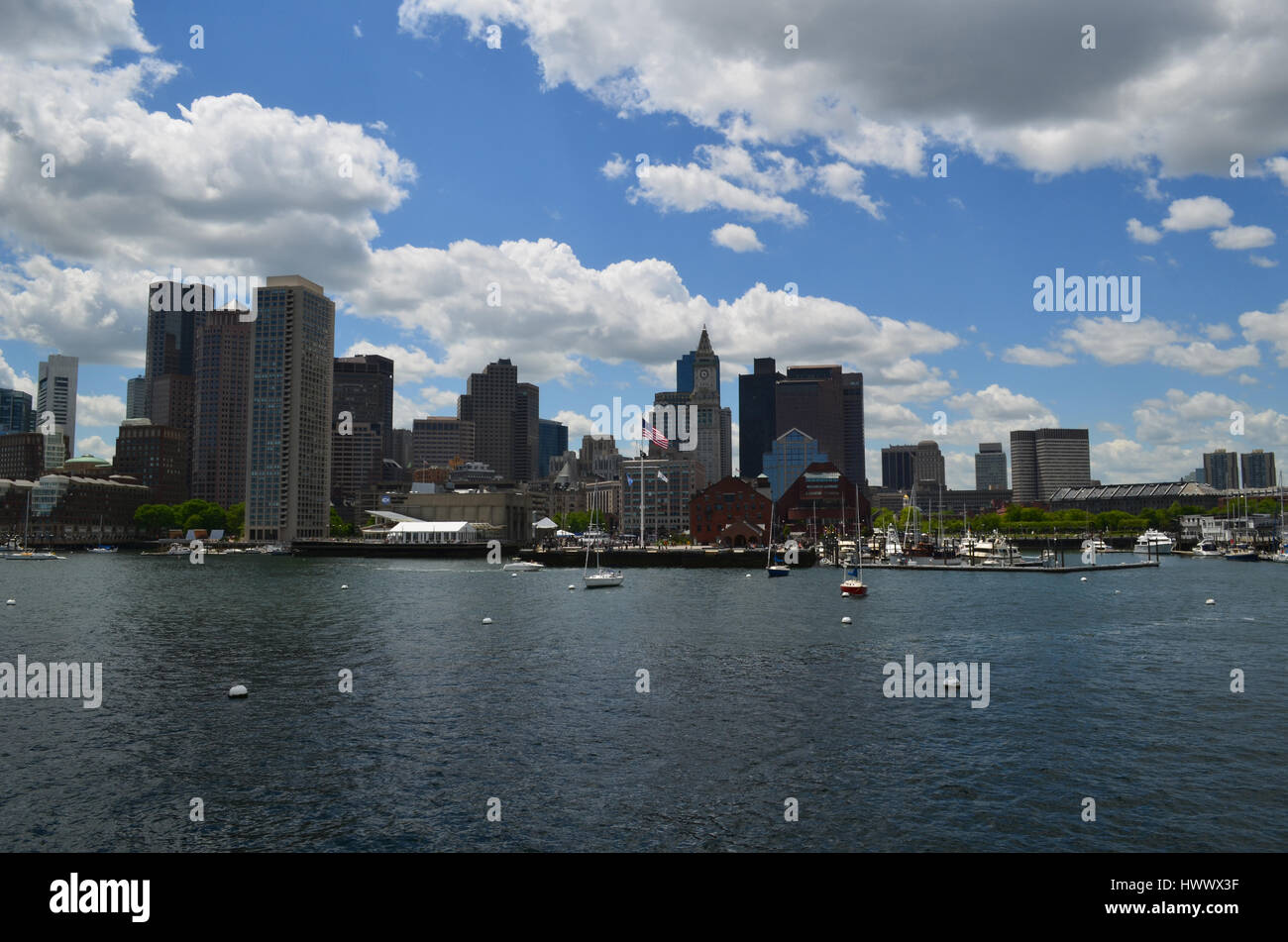 A beautiful summer day with views of Boston and Boston Harbor Stock ...