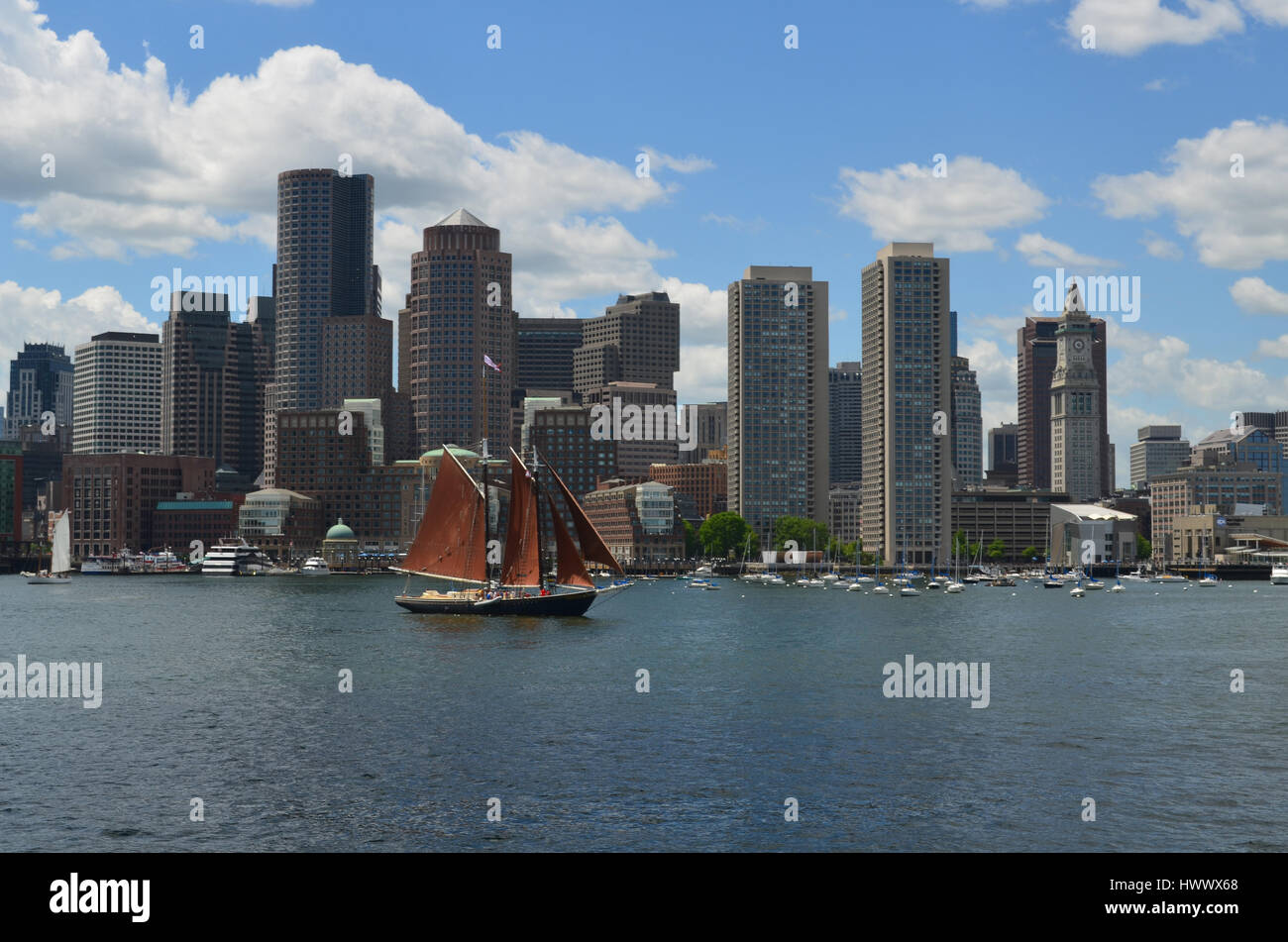 A gorgeous day sailing in Boston harbor during the summer Stock Photo ...