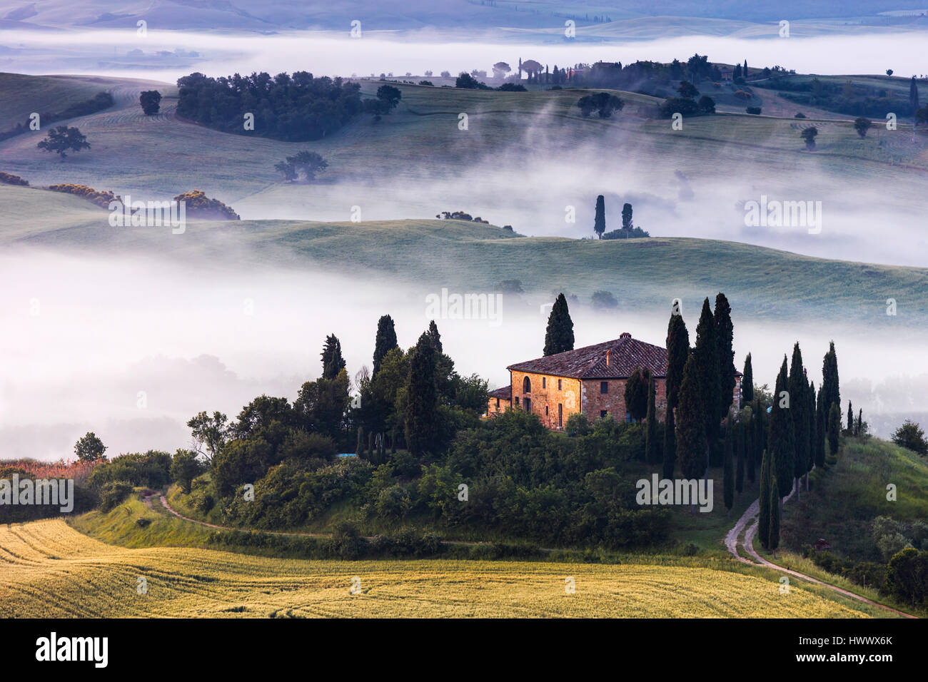 The most recognisable view of Tuscany Stock Photo - Alamy