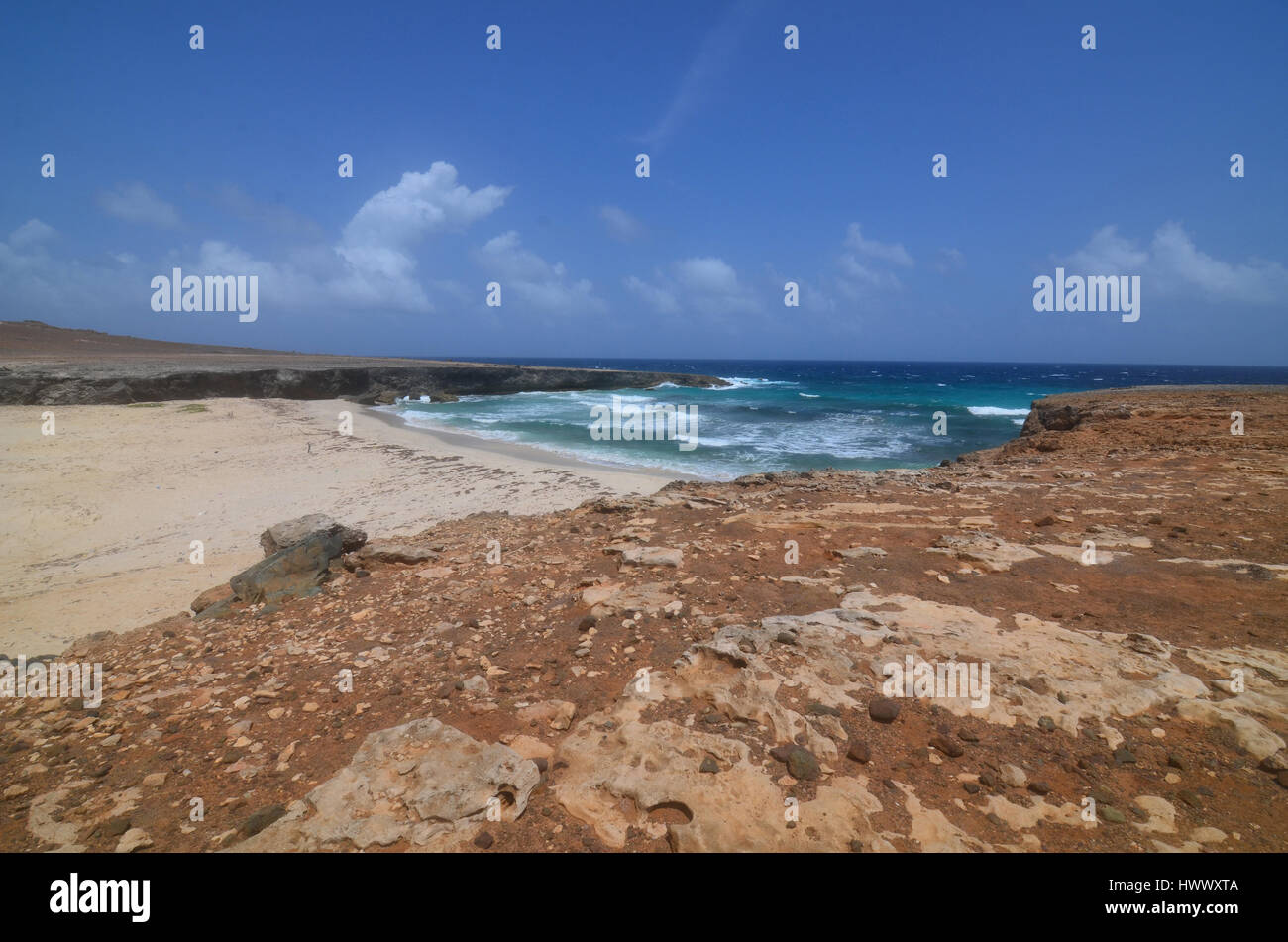 Desolate and deserted Daimari Beach in Aruba Stock Photo - Alamy