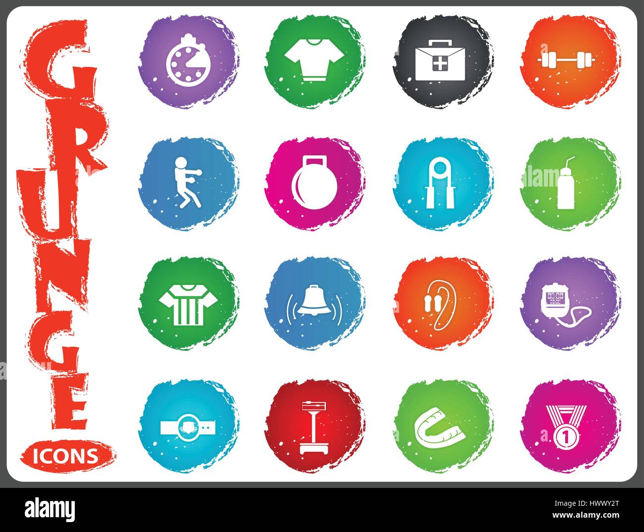 Boxing symbol icon set for web sites and user interface Stock Vector ...