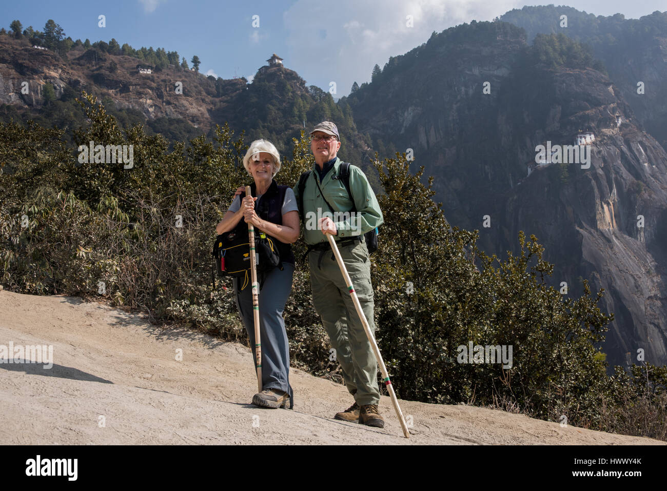 Bhutan, Paro. Hiking up to the famous Tiger's Nest monastery(aka Paro ...