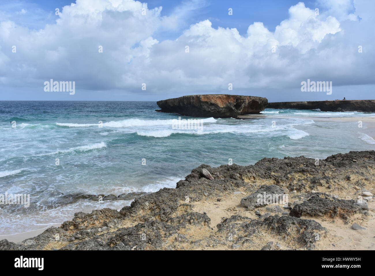 Beautiful look at Boca Keto and the large rock formation off the beach ...