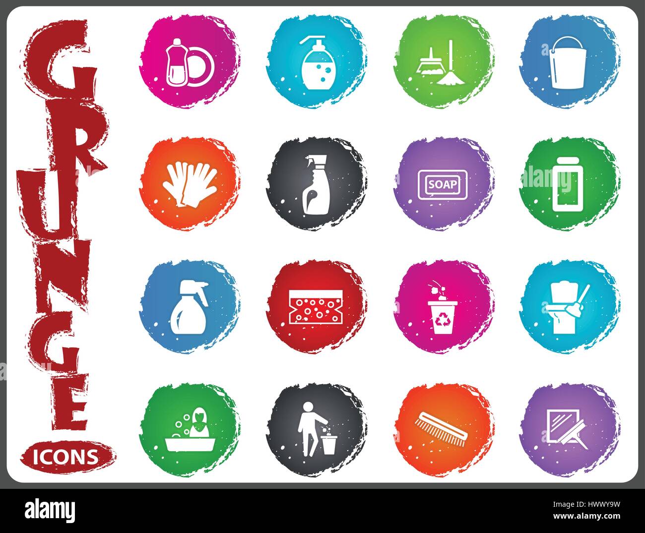 Cleaning company symbol icons for user interface design Stock Vector ...