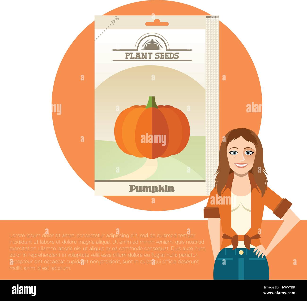 Woman pumpkin seed Stock Vector Images - Alamy