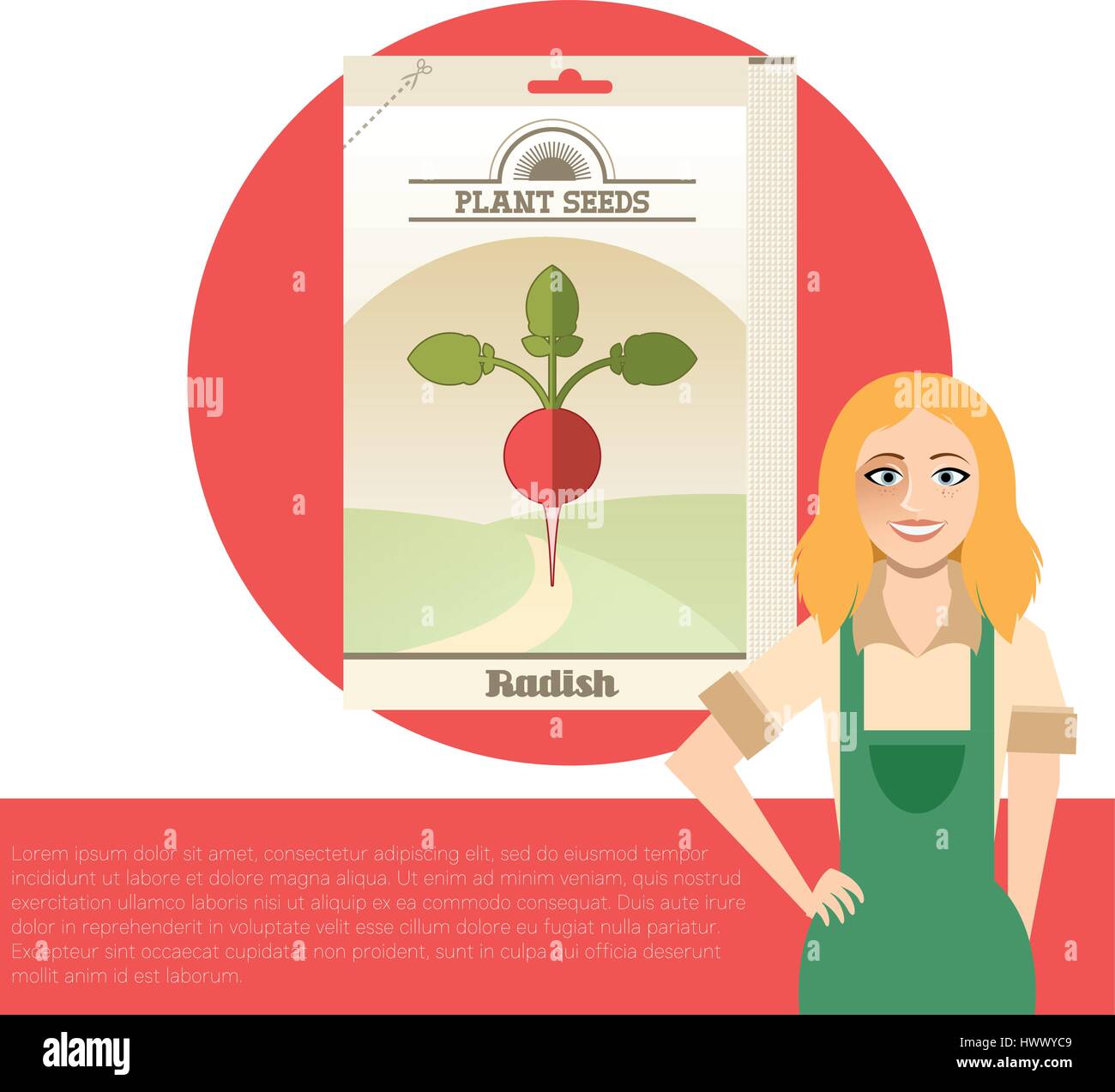 Woman sowing seed garden Stock Vector Images - Alamy