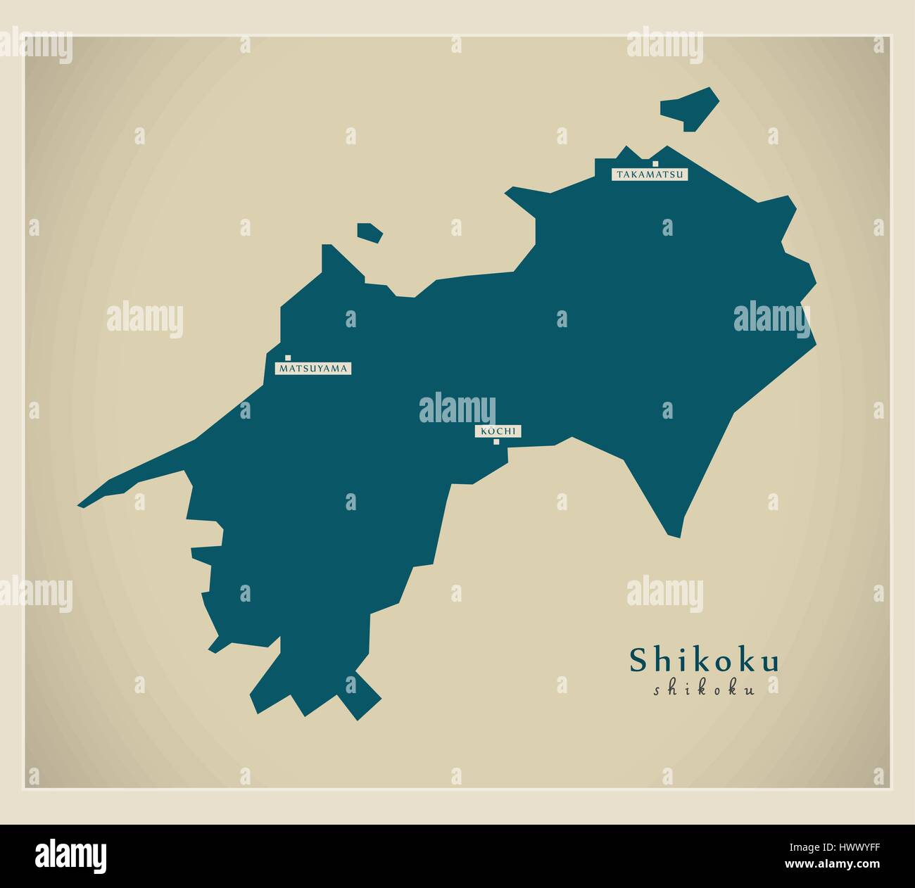 Shikoku map hi-res stock photography and images - Alamy