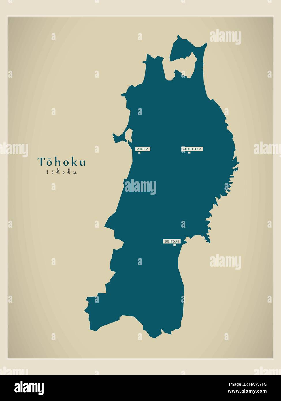 Tohoku map hi-res stock photography and images - Alamy
