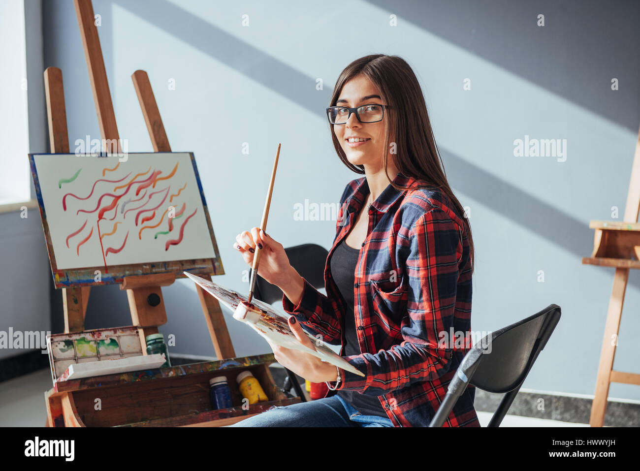 Woman model oil paints hi-res stock photography and images - Alamy