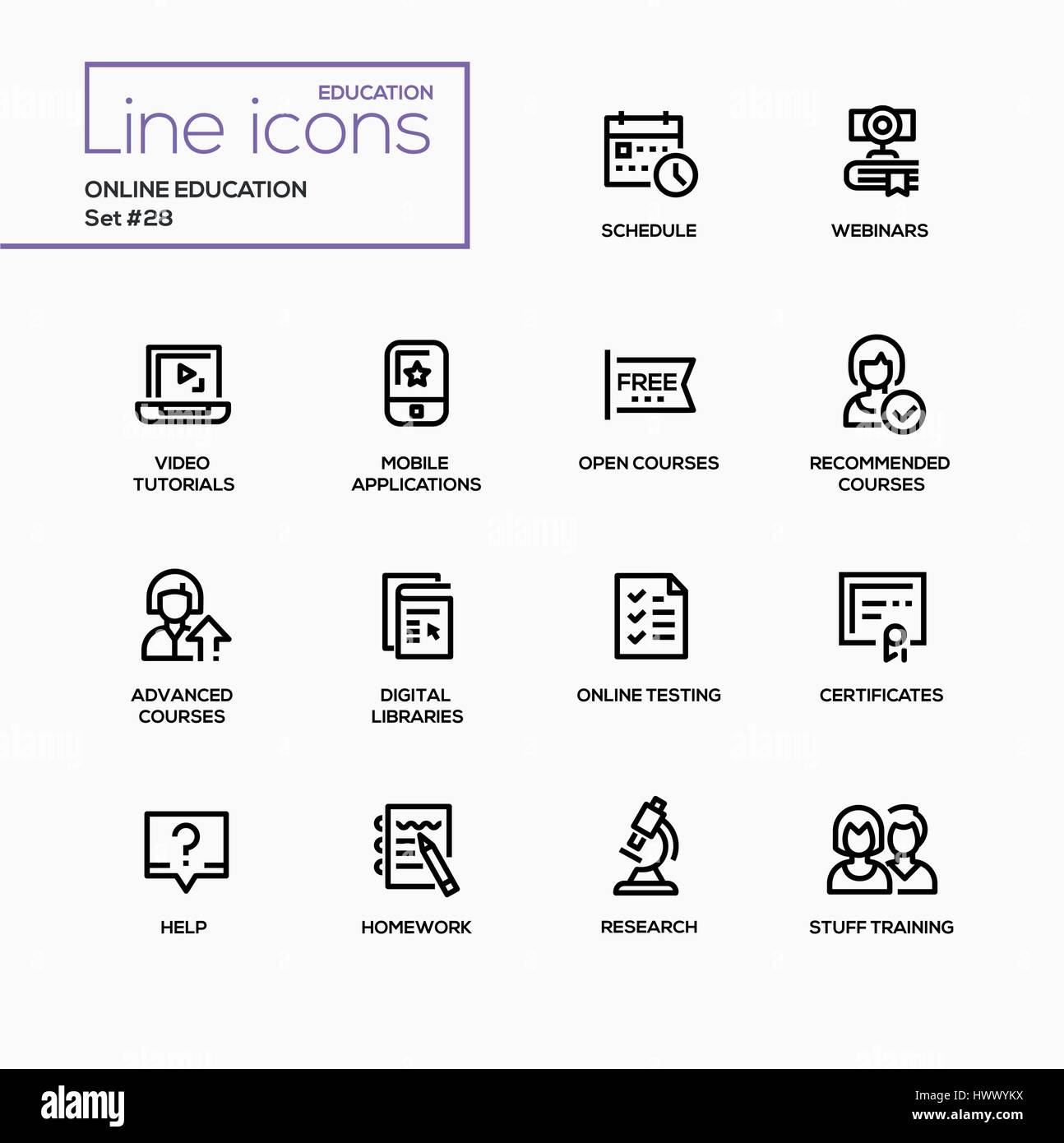 Online education concept open Stock Vector Images - Alamy