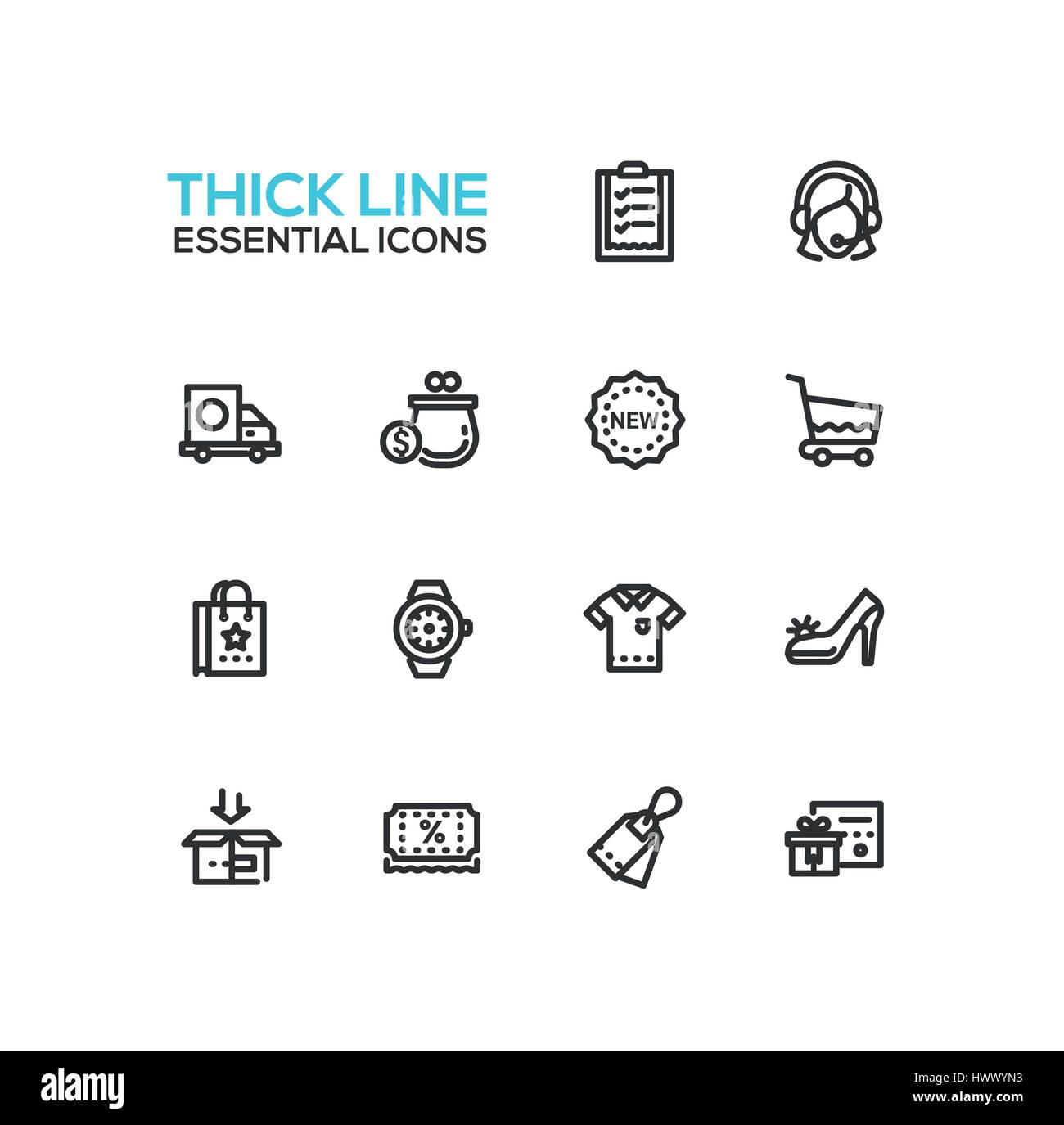 Shopping - line icons set Stock Vector Image & Art - Alamy